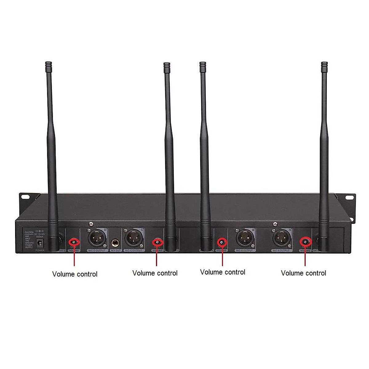 GTD Audio 4x800 Selectable Frequency Channels UHF Diversity Wireless Hand-held/Lavalier/Lapel/Headset Microphone Mic System 400fts