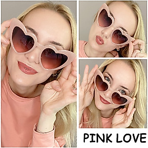 VANLINKER Heart Sunglasses Womens Retro Love Shaped Sunglasses for Party VL9604