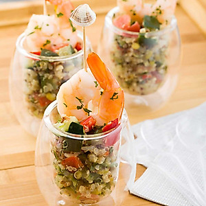 Restaurantware Forma 3 Ounce Mousse Glass Cups 10 Double Wall Appetizer Shot Glasses - Does Not Chip Reusable Clear Glass Sample Cups Rolled Rim For Mini Appetizers Or Desserts