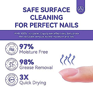 SAVILAND Nail Dehydrator and Primer - Natural Nail Prep Dehydrator and Acid-Free PH Bond for Acrylic Nail Kit Gel Nail Polish, Professional Superior Bonding Acrylic Nail Supplies