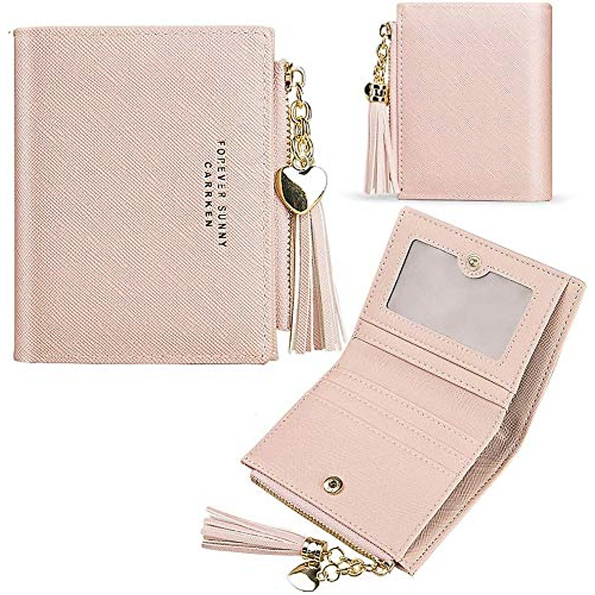 Yafanqi Small Wallets for Women Slim Coin Purse Zipper ID Card Holder Compact Cute Clutch Purses for Girls