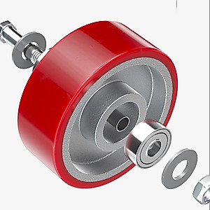 Castors Swivel Castor Wheels, Swivel Trolley Furniture Caster With Brakes,For Trolleys, Industrial Use And Moving Furniture, 360 Degree Swivel Castors,Brake Heavy Duty Caster Wheels, 4 Pieces Red cast
