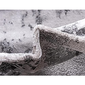 Unique Loom Metro Collection Area Rug (6' 1" x 9' Rectangle, Light Gray/ Gray)