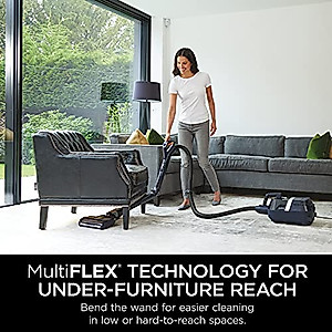 Shark CZ351 Pet Canister Vacuum, Bagless, Corded with Self-Cleaning Brushroll & PowerFins, Navy & Silver