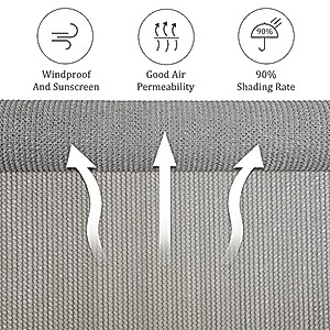 PHI VILLA Aluminum Patio Shades Roll Up Outdoor Sun Shade Roller 8ft Width by 8ft Height,Grey