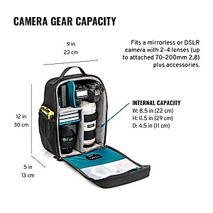 Tenba BYOB 10 DSLR Backpack Insert - Turns any bag into a camera bag for DSLR and Mirrorless cameras and lenses – Black (636-624)