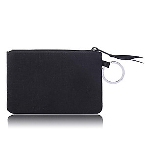 FORYEE Iconic Zip ID Case Wallet/Coin Purse with Id Window - Signature Cotton (Black)