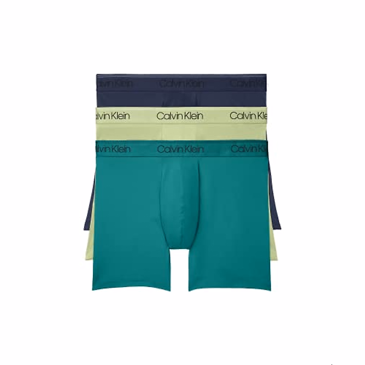 Calvin Klein Men's Micro Stretch 3-Pack Boxer Brief, Cobalt Sapphire, Spring, Distorted Blue, Medium