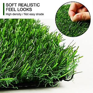 XLX TURF 6 Pack Artificial Grass Square Mats, 12"x12" Green Fake Grass Turf Tiles Table Decor Placemats Party, Patio, DIY Crafts