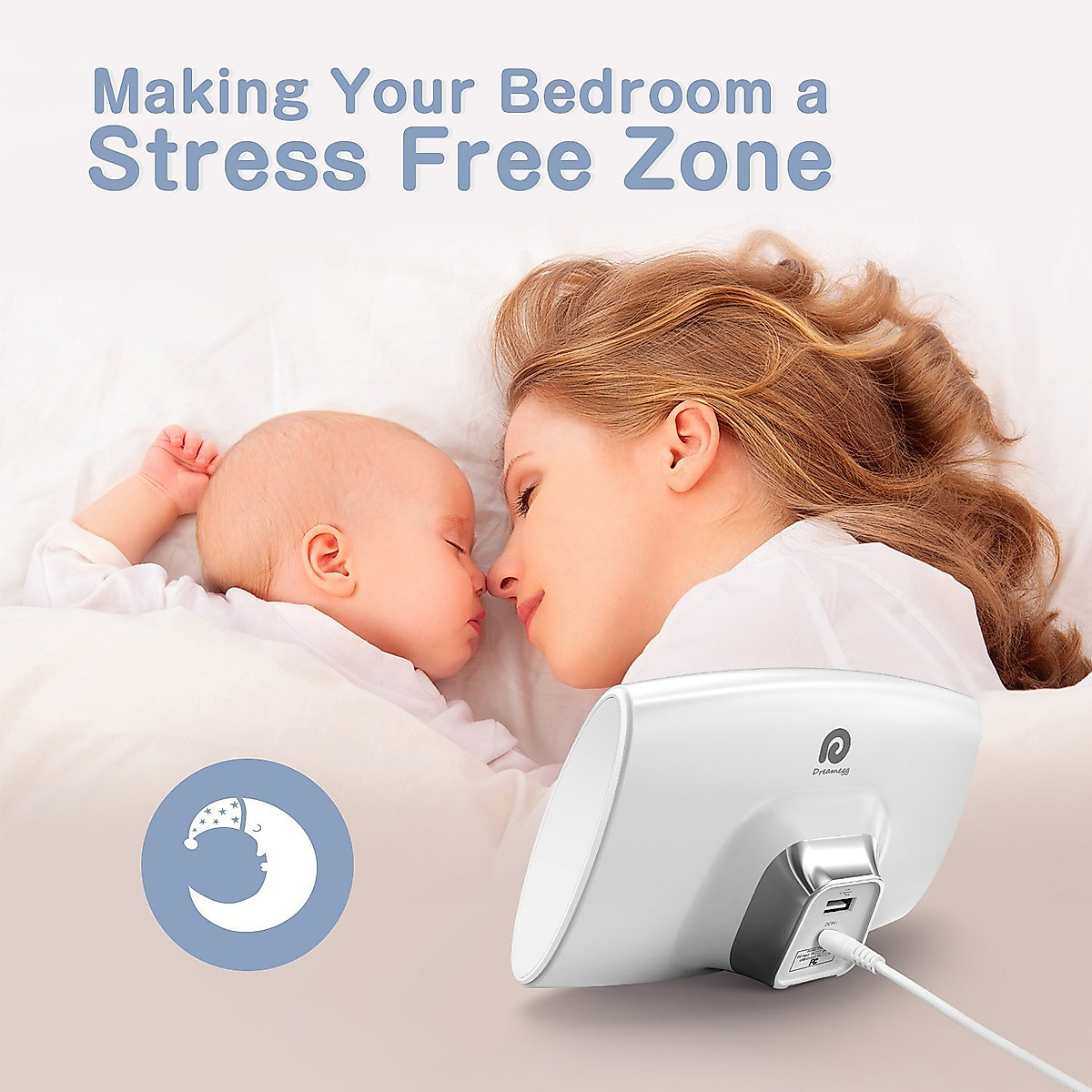 Dreamegg Sound Machine, 6 Relaxing Sounds Including Fan, White Noise, Ocean, Rain, Summer Night and Lullaby, Built in Timer