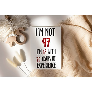 LissiArt97 Not 97 I'm 18 With 79 Years Experience Card - 97Th Birthday Card For Men Women - Mom Dad Grandma Grandpa - Humour Joker Card - Funny Birthday Card - Greeting Card