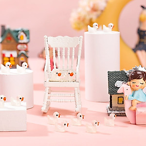 100 Pieces Mini Resin Duck Charms Miniature Duck Figures Tiny Duck Ornament Micro Garden Landscape Aquarium Dollhouse Decor for Christmas Accessories (Glow Clear)