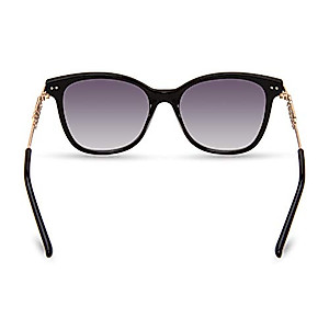 GUESS Women's Metal Logo Square Sunglasses, Shiny Black, 56mm