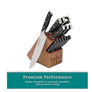 Generic The Pioneer 2 Woman Pioneer Signature 14-Piece Stainless Steel Knife Block Set, Black