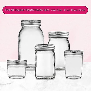 Kate Aspen Mason Jar Lids, Solid Canning Lids (Set of 12), Party Favors, Fits 8 oz, 12 oz and 16 oz Mason Jars