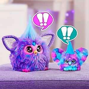 Furby Furblets Luv-Lee Mini Friend, K-Pop Music, Speaks Only Furbish, Electronic Plush Toys for Girls & Boys, Interactive Pets, Purple & Blue, Easter Basket Stuffers, 6+