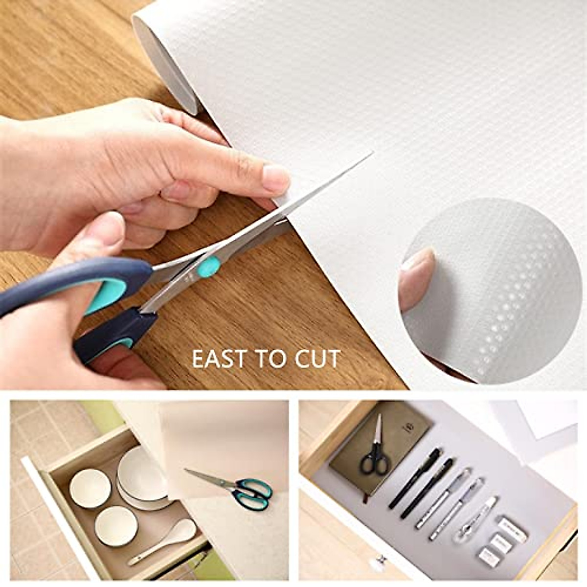 Zingeous Oil-Proof Drawer Liners for Kitchen Mat, 17.7 inches × 10FT, Non-Adhesive Cabinet Shelf Liner for Refrigerator, Book Shelf, Shoe Rack, Desk (Green)