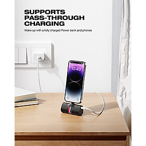 VIYISI Mini Portable Charger for iPhone | 5000mAh 20W PD Fast Charging Battery Pack with Stand | Cute LED Display Small Power Bank for iPhone 14, 13, 12, 11, 8, 7, Pro Max, XR, XS, AirPods -Black