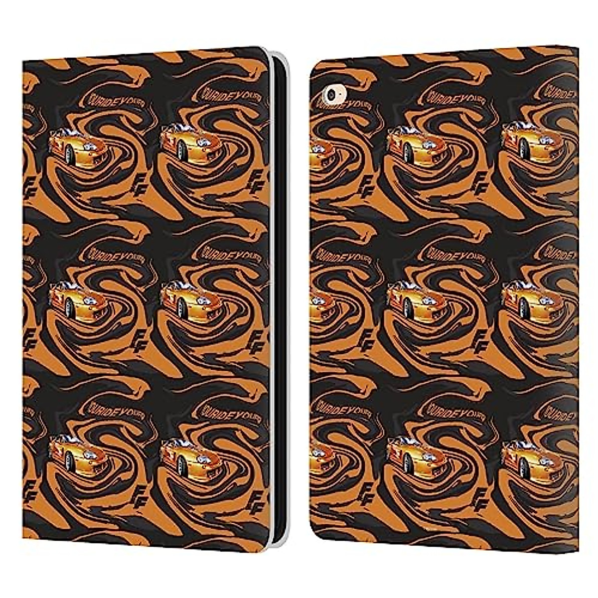 Head Case Designs Officially Licensed Fast & Furious Franchise Yellow Orange Car Pattern Leather Book Wallet Case Cover Compatible with Apple iPad Air 2 (2014)
