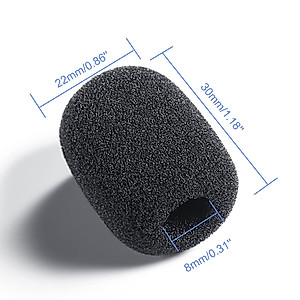 Weewooday 50 Pieces Mini Foam Microphone Windscreen Headset Mic Covers Foam Protection for Small Lapel and Lavalier Microphones(Black)