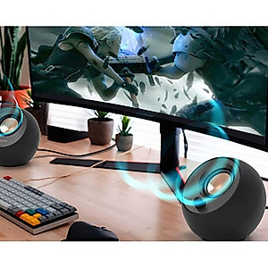 Creative Pebble 2.0 USB-Powered Desktop Speakers with Far-Field Drivers and Passive Radiators for Pcs and Laptops (Black)