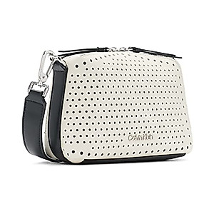 Calvin Klein Brenda Top Zip Crossbody, Cherub White/Black
