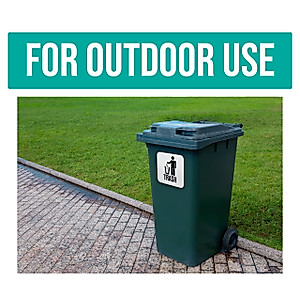 Recycle and Trash Stickers for Kitchen Trash Cans and Recycling Bins, Indoor Trash and Recycle Sticker Combo for Garbage Can Logo Symbol, 2 Decal Adhesives, 6.5 x 6.5 Inch Square Metallic Decals