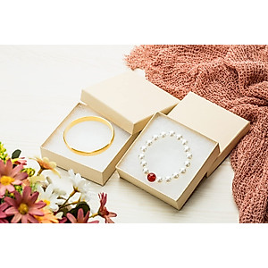 Magicool 20 Pack 3.5x3.5x1 Inch Cardboard Jewelry Boxes,Used for Necklaces,Bracelets,Earrings,Jewelry,Small Gift Packaging,Jewelry Gift Boxes with Lids and Filled with Cotton(Brown)