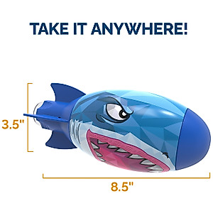 Swimways Shark Rocket, Kids Pool Accessories & Torpedo Pool Toys, Water Rocket Outdoor Games for the Swimming Pool, Lake & Beach for Kids Ages 5 & Up