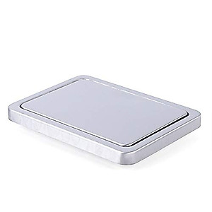 Stainless steel embedded built-in cover square, Square Built-In Countertop Trash Bin Cover Swing Flap Lid Kitchen Recessed Usa Flip Cover,Built-In Balance for Can Dustbin Garbage Rubbish Container