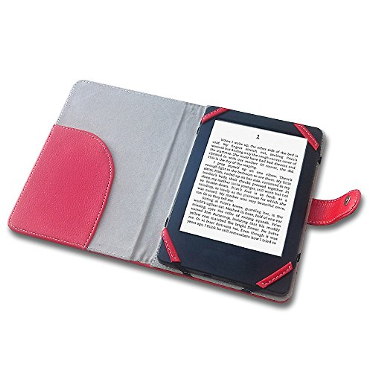 Book Style Pu Leather Case Cover Compatible with Barnes & Noble Nook GlowLight 4 6" ebook Reader Protective Sleeve (Red)