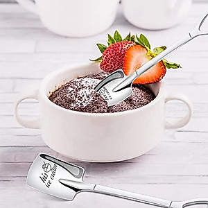 PRSTENLY Gifts for Him Her, 2 Pcs His and Hers Gifts Ice Cream Spoons Stainless Steel Couple Gifts, Birthday Wedding Anniversary Engagement Gifts for Couples Him Her