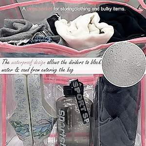 Clear Bogg Bag Organizer/Divider Pouch Insert Accessories for X Large Size, Waterproof, 7 Pockets, Lightweight (Pink&Transparent)