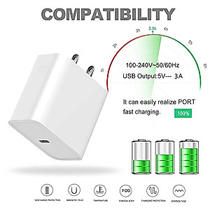 Wyness USB C Charger,18W/20W 9V/ 2A 5V/3A Type-c Power Adapter,Compact USB C PD 3.0 Wall Charger,Compatible with iPhone 13 Pro Max/12/11, Galaxy S22 Ultra/S21/S20, Pixel 6, MacBook Air, iPad Pro