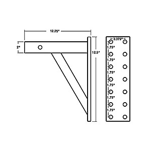 Buyers Products PM812 6 Position Pintle Hook Mount With 12.25 Inch Shank