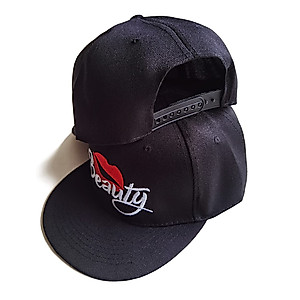 Double Fashion Couple Snapbacks Matching Beauty&Beast Snapbacks Baseball Cap Flatbill Hip Hop Hats Adjustable (Lip&Paw-2), One Size