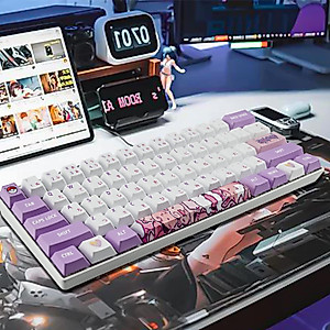 i Maifu Ray Anime Keycaps,Japanese Cute Keycaps,Cherry Profile PBT Keycaps with Key Puller for Mechanical Gaming Keyboards