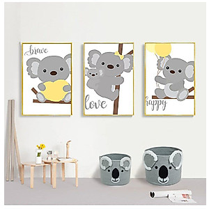 T&T Homewares Koala Storage Basket Medium Size, Ideal for Baby Diapers, Laundry, Nursery & Kids Room - Versatile Organizer for Woodland Decor, Pet Toys