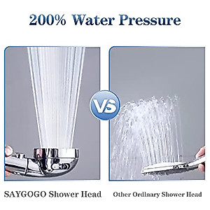Handheld Shower Heads with Hose and Holder, High Pressure Shower Head with 3 Spray Settings and On/Off Switch Detachable Shower - (3-kit)