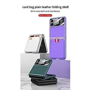 SHIEID Samsung Z Flip 4 Case with Ring, Galaxy Z Flip 4 Case with Screen Protector Electroplating Border Design Protective Cover for Samsung Galaxy Z Flip 4 5G, Mist Gold