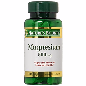 Nature's Bounty High Potency Magnesium 500mg, 200 Tablets (2 X 100 Count Bottles)
