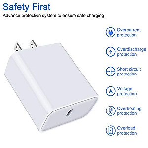 20W Fast Charger Box USB C Brick Block Charging Plug Power Adapter Compatible for iPhone 14,14 Pro Max,13,13 Pro Max,12,11;Samsung Galaxy S23,S23 Ultra,S23+,S22,S21 FE,A54,A03s,A14,A13,Z Flip4,Z Fold4