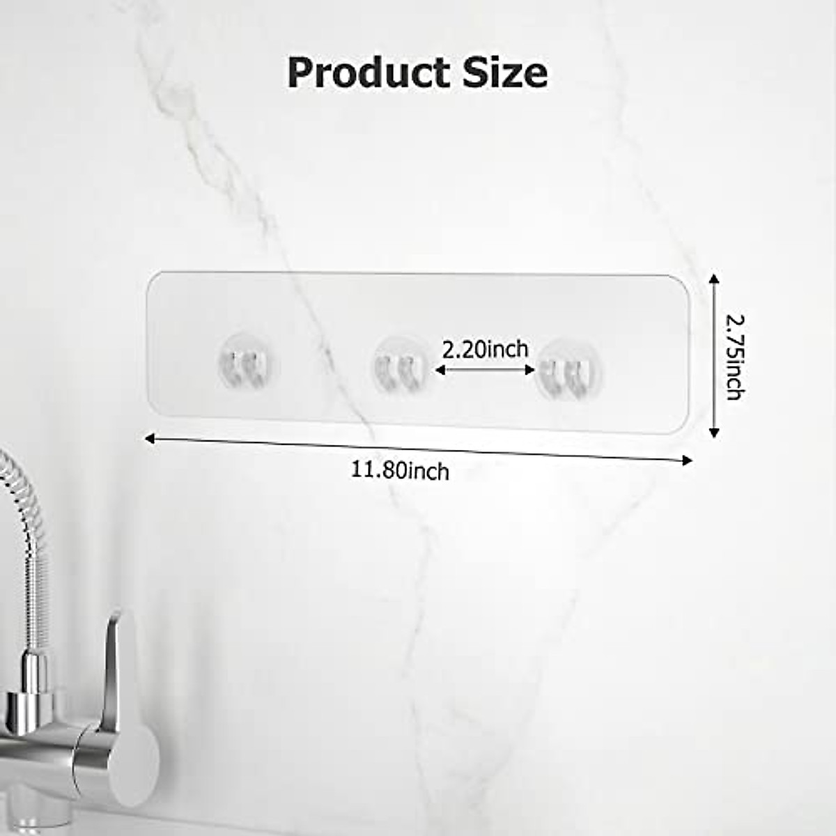 Comsmart Shower Caddy Adhesive Replacement, No Drilling Strong Stick 2 PCS Transparent Rectangle Shower Shelf Adhesive for Shower Caddy, Soap Holder, Bathroom Storage Shelves and Kitchen Racks
