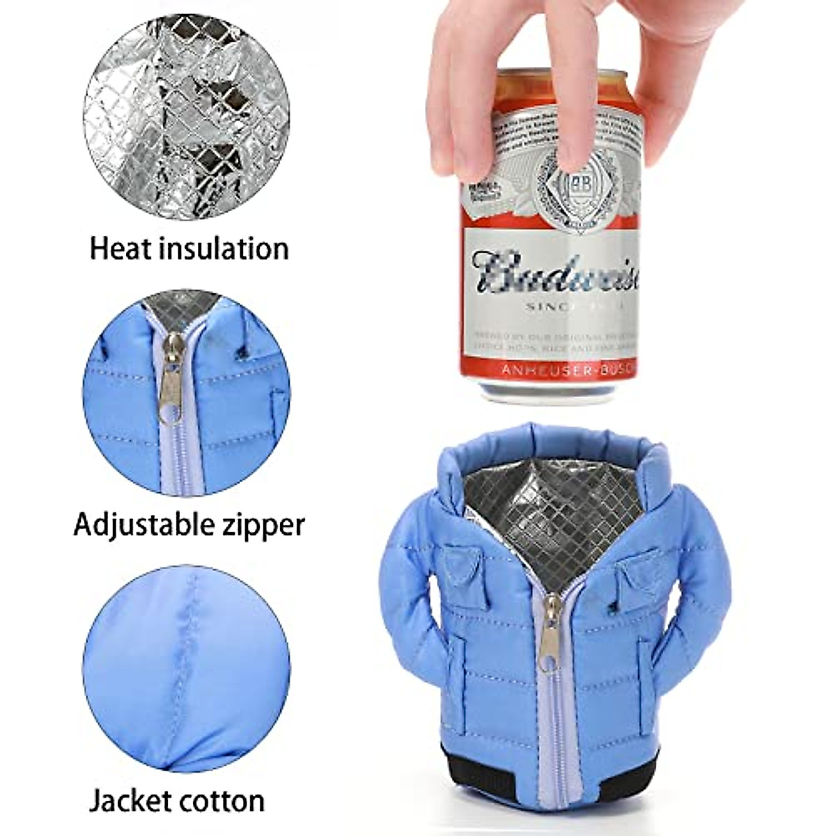 Beverage Jacket Can Cover Drink Insulated Coolers For 12oz 2Pcs Fun Gifts for Family and Fiends