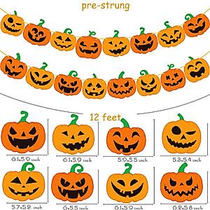 Halloween Pumpkin Banners Halloween Party Decorations Orange Pumpkin Cutout Banners 2Pcs Halloween Hanging Decor for Fall Festivals Birthday Baby Shower Party Supplies
