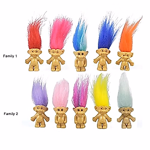 Mini PVC Vintage Trolls Lucky Doll Mini Action Figures Cake Toppers Chromatic Adorable Cute Little Guys Collection, School Project, Arts Crafts, Party Favors (30pack-B)