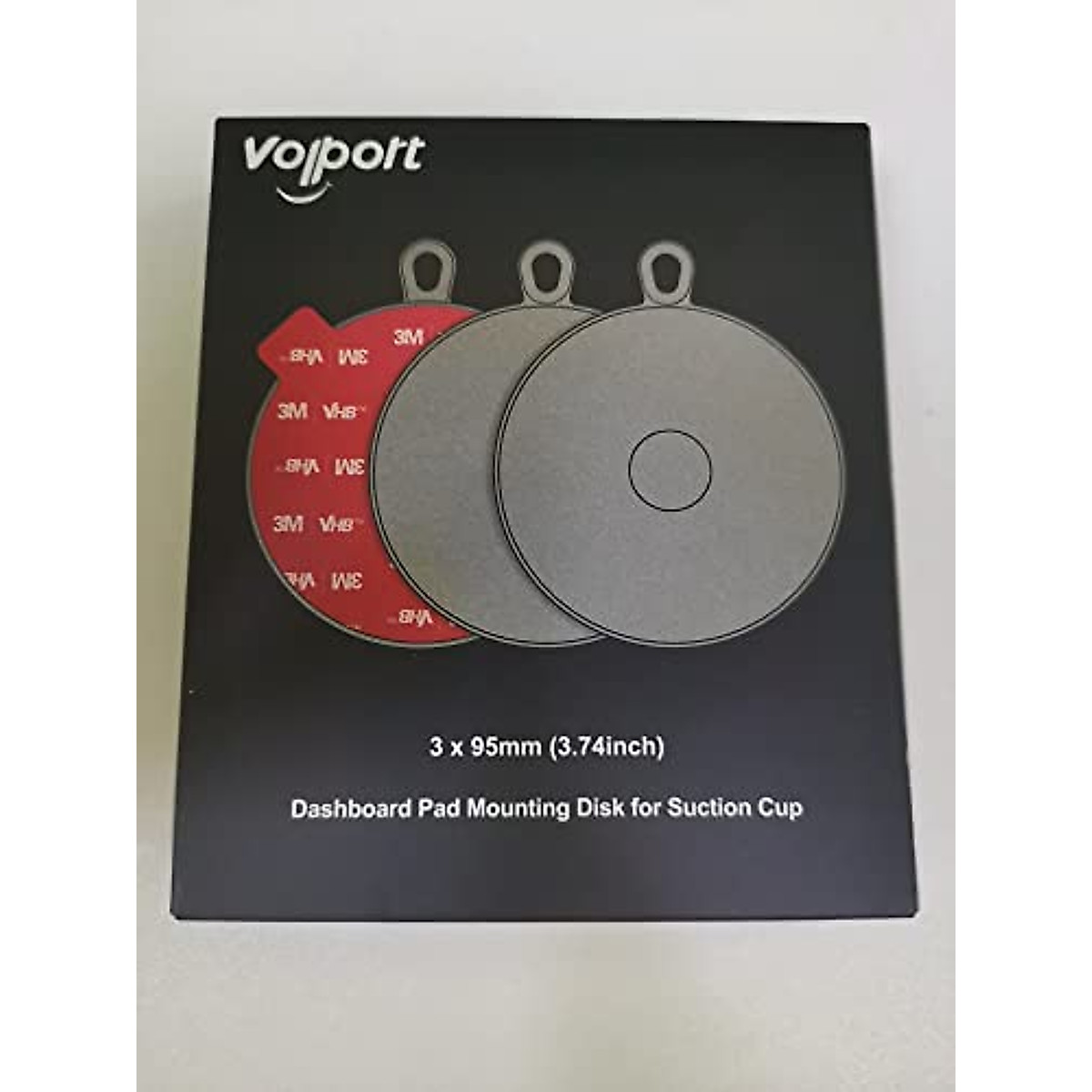 Dashboard Pad Mounting Disk for Suction Cup, 95mm (3.74") 3M Heat Resistant Adhesive Disc for Dash Camera Windshield Holder, GPS, Tablet, Car Phone Bracket Base with Sticky Adhesion Replacement 3 Pack