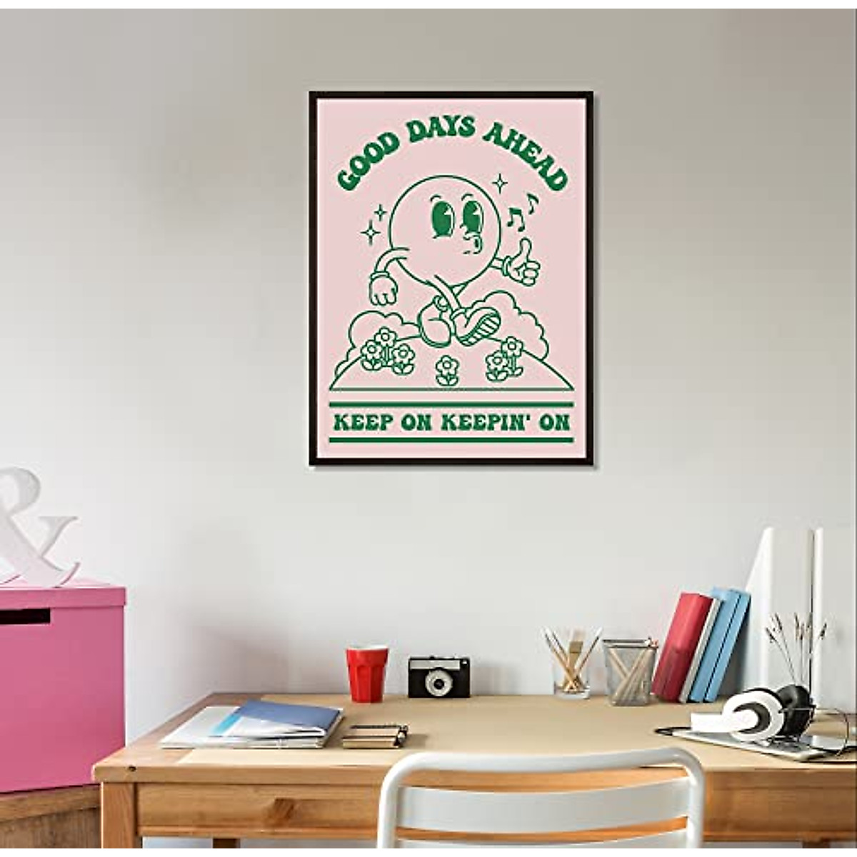 Retro Wall Art Print - Positive Quotes & Vintage Pastel Decor