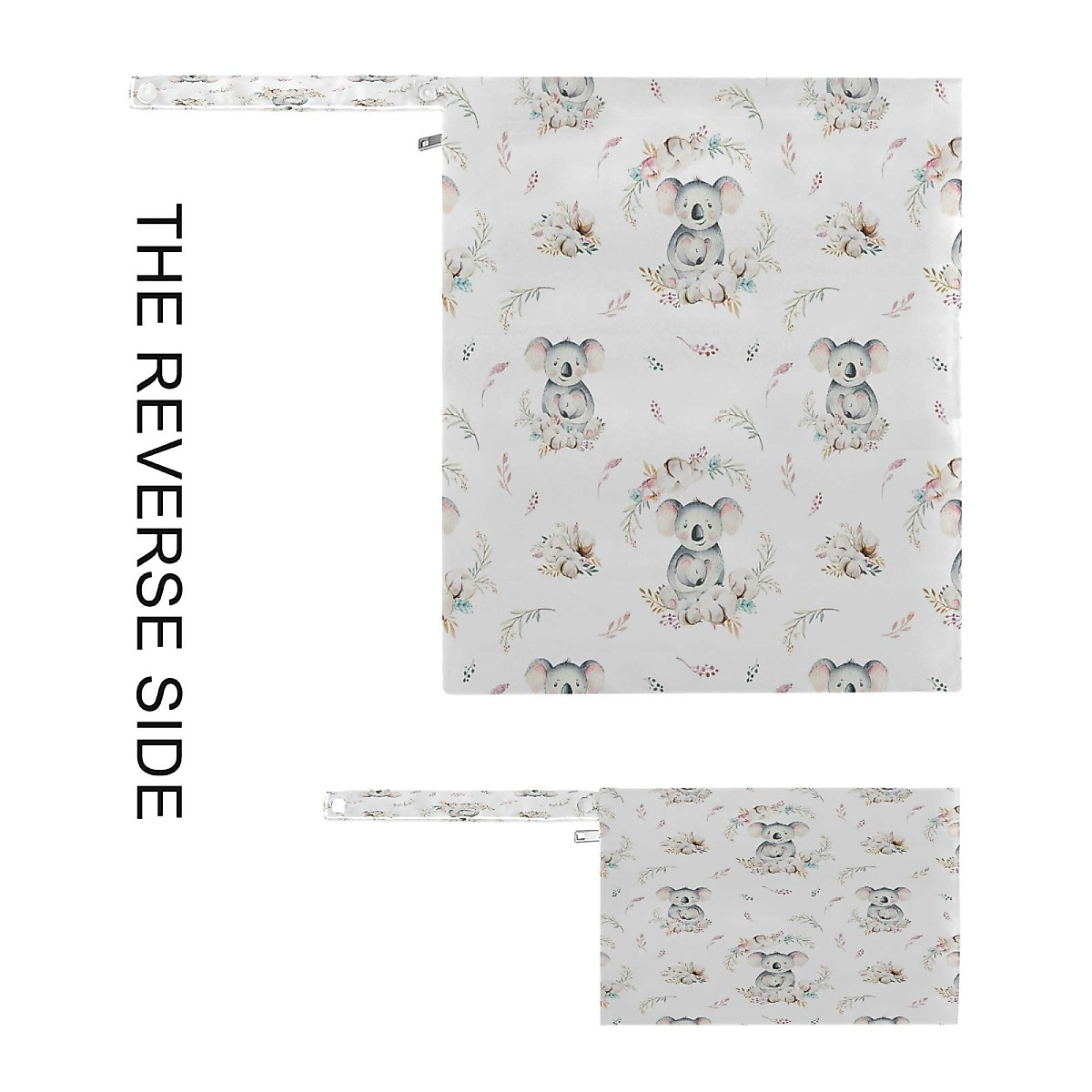 Blueangle Little Baby and Mom Koala Wet Dry Bag for Cloth Diaper, Swimsuit & Travel - Water Resistant Wet Bags - Perfect for Wet Clothes, Toiletries, Beach, 2 Pack