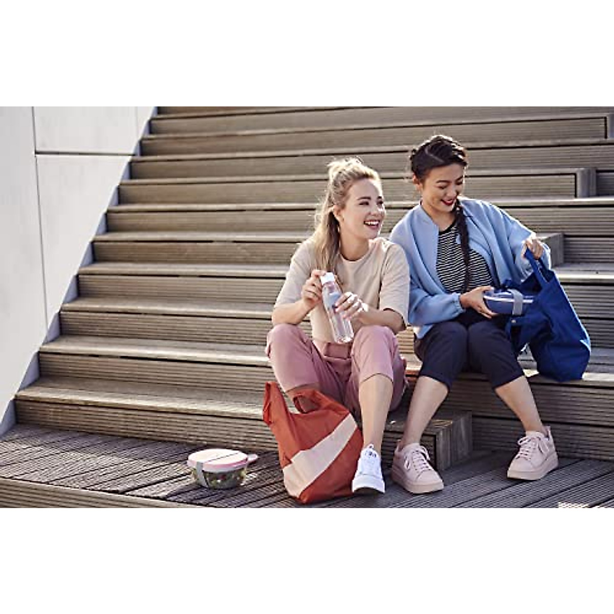 MEPAL, Duo-Salad Box with 2 Compartments for Food Storage, Plus a Detachable Mini Box, Portable, BPA Free, Nordic White, Holds 1900ml|64.2oz, 1 Count